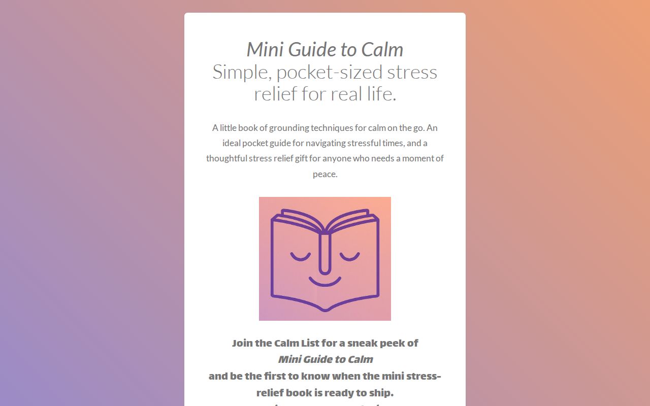 Mini Guide to Calm: A Pocket-Sized Book for Stress Relief